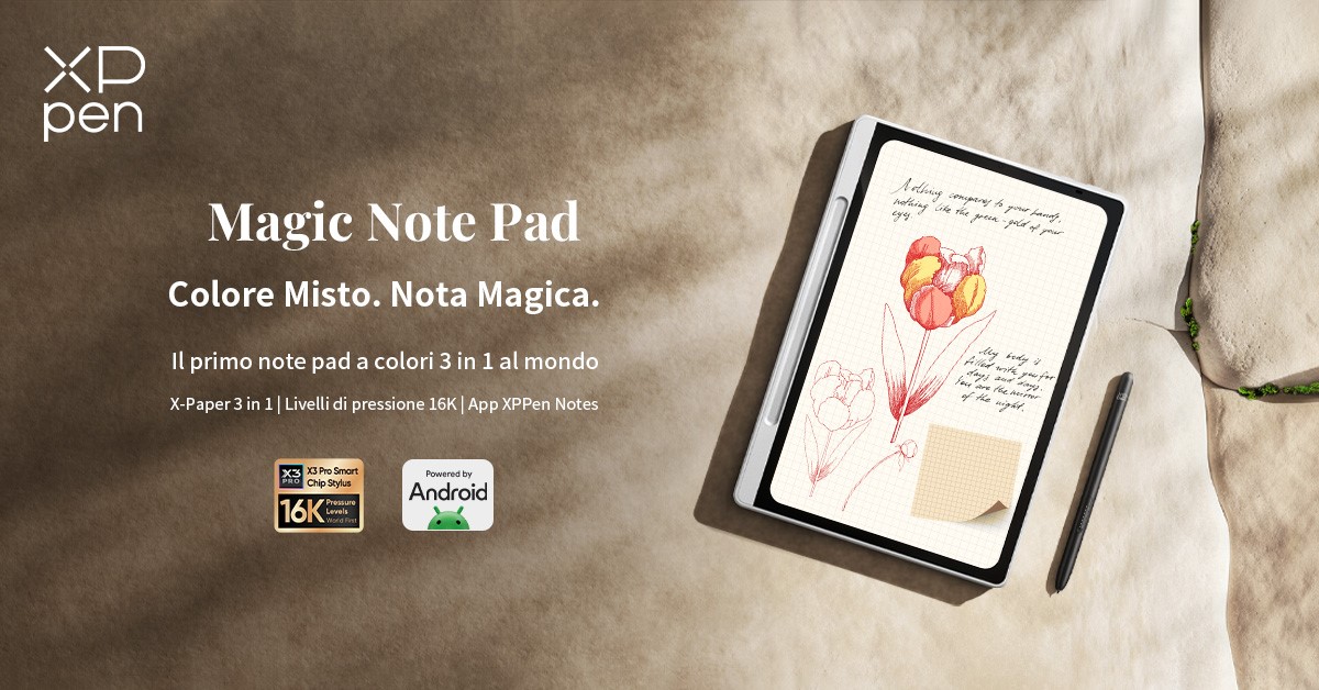 XPPen presenta Magic Note Pad, il primo note pad a colori, 3 in 1, al ...