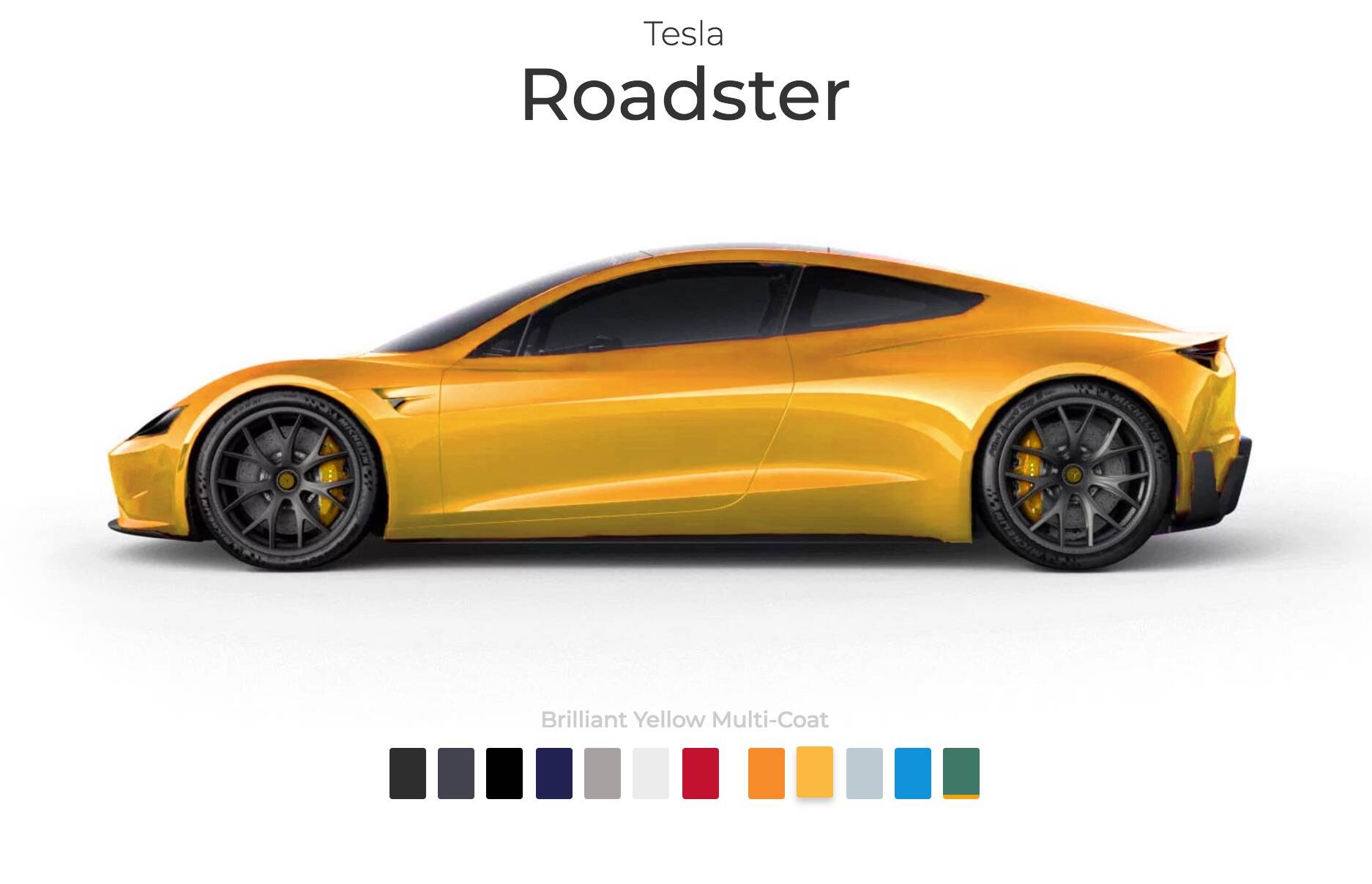 Tesla Roadster avrà un'ampia scelta di colori al pari delle più famose ...