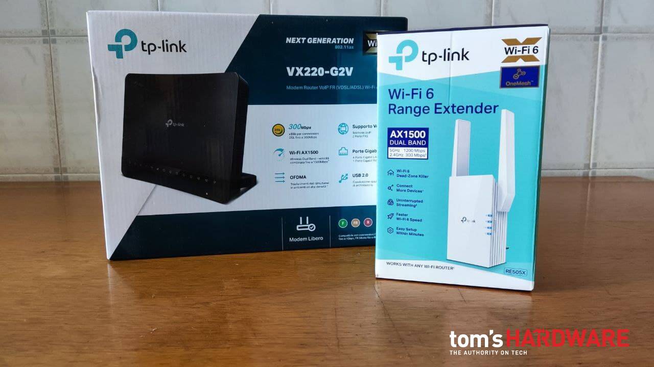 Modem router VX220-G2v e Range Extender RE505X, Il WiFi 6 secondo TP ...
